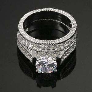 Jewelry | Silver Round Bridal Wedding Ring Set | Poshmark